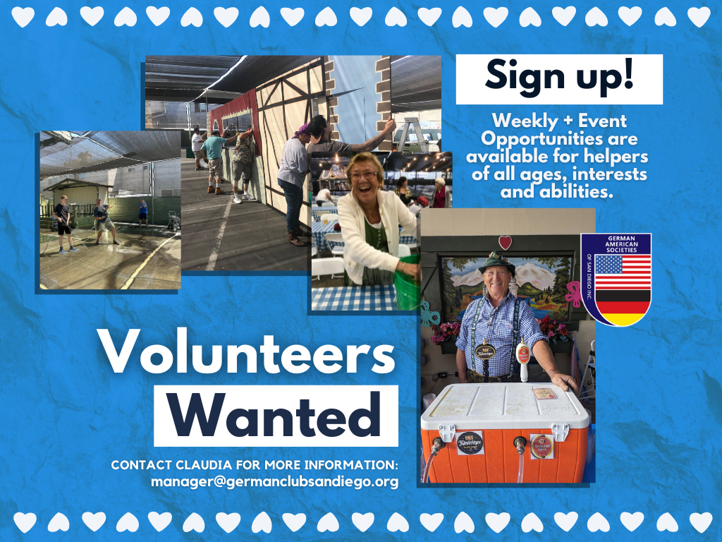 Volunteer – GERMAN AMERICAN SOCIETIES OF SAN DIEGO