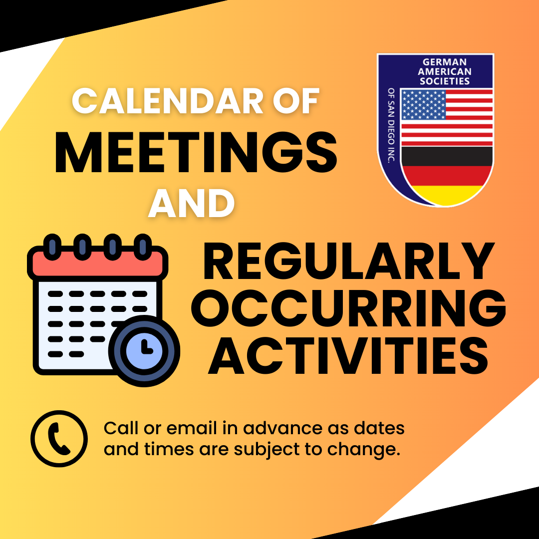 GERMAN AMERICAN SOCIETIES OF SAN DIEGO